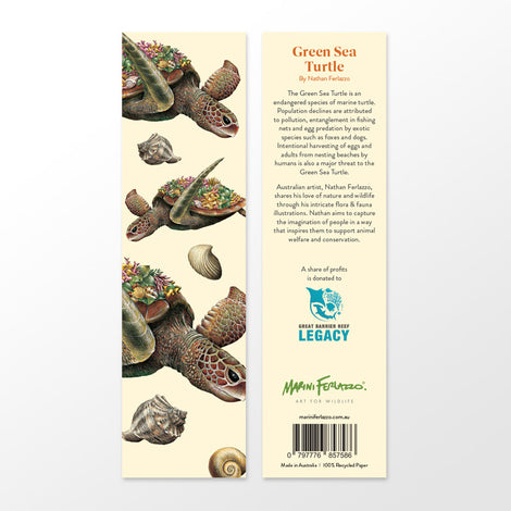 Marini Ferlazzo Bookmark - Green Sea Turtle – Mockingbird Lounge