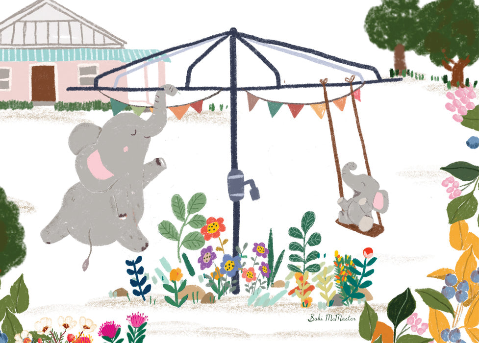 Suki McMaster Card - Elephant Clothesline – Mockingbird Lounge