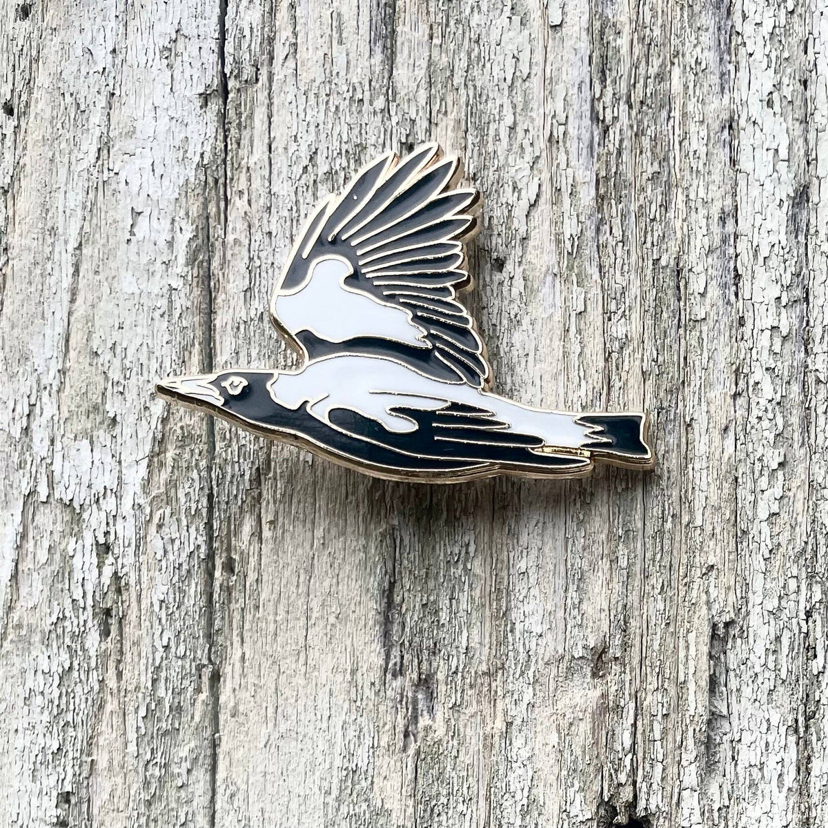 Bridget Farmer Enamel Pin In Flight - Australian Magpie – Mockingbird ...