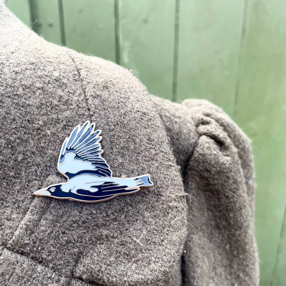 Bridget Farmer Enamel Pin In Flight - Australian Magpie – Mockingbird ...