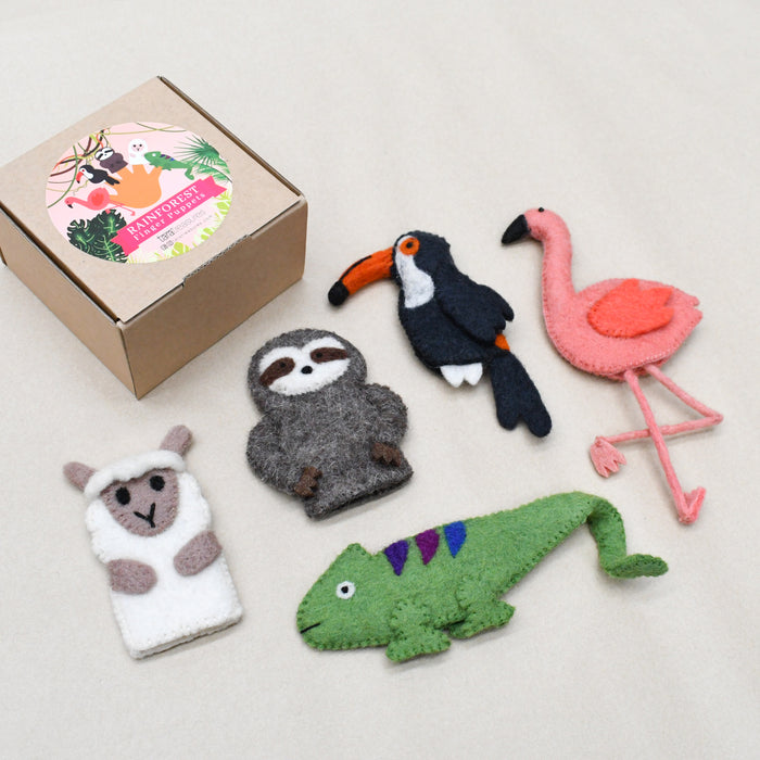Felt Finger Puppets - Rainforest Animals South American – Mockingbird ...